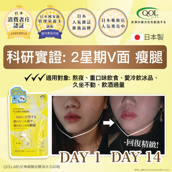 QOLLABS女神細臉幼腿消水丸180粒(3個月份量) – MH Pro